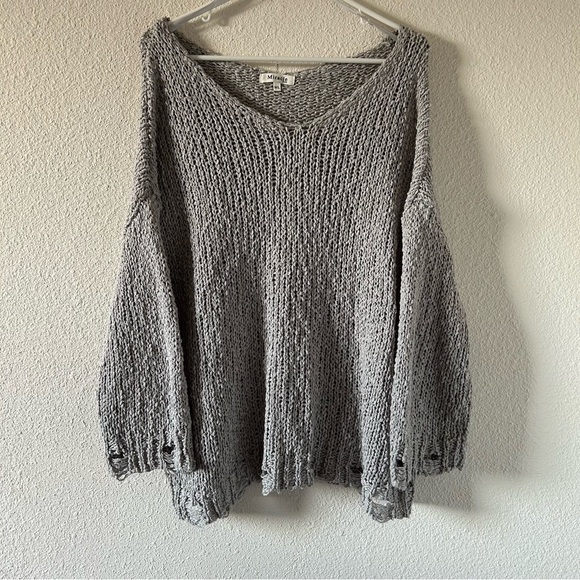 Miracle | Sweaters | Miracle Womens Fray Sweater Ml Loose Knit Boho ...